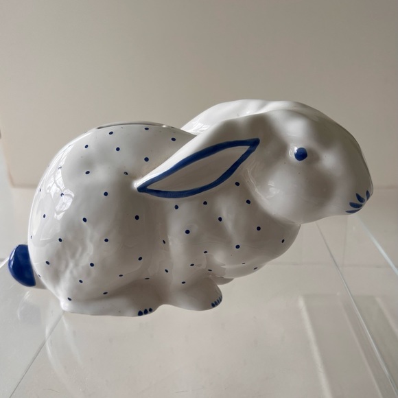 Tiffany & Co. | Other | Tiffany Co Blue Polka Dot Bunny Rabbit Ceramic ...